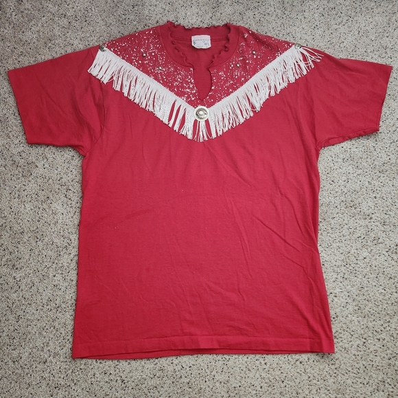 American Vintage | Tops | Vintage Red Western Shirt | Poshmark